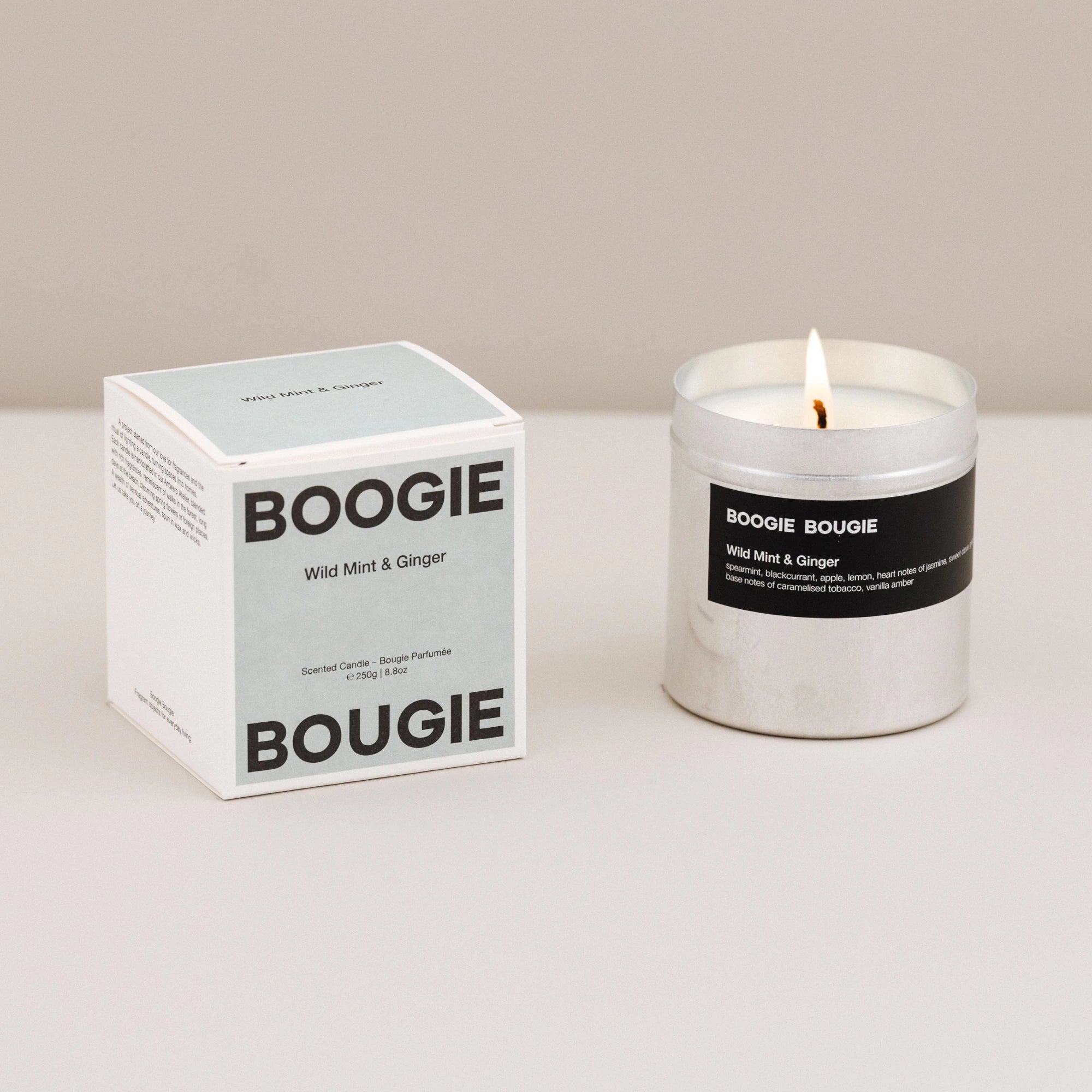 Boogie Bougie Wild Mint & Ginger 250g Scented Soy Wax Candle