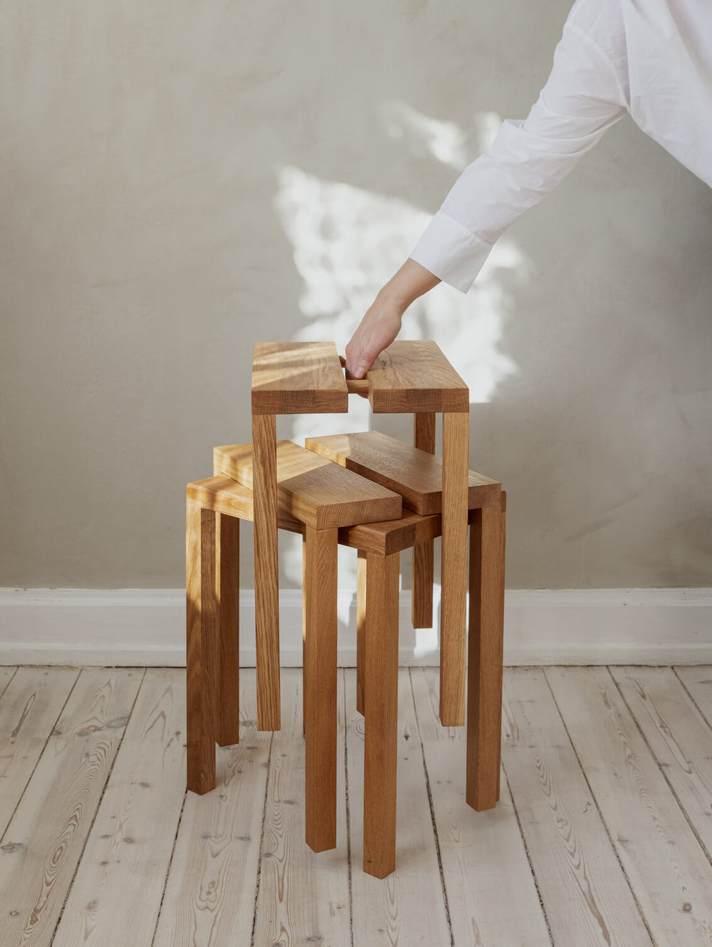 Peg Stool | Natural Oak | by Moebe